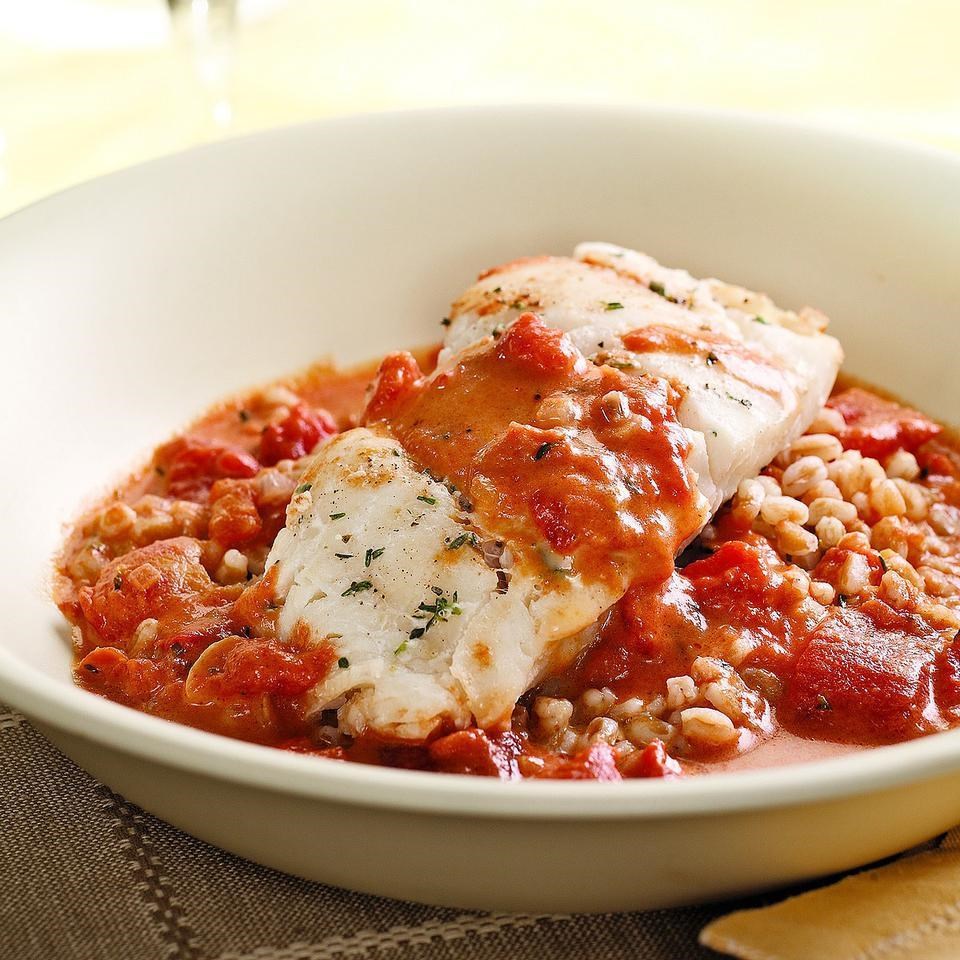 Cod with Tomato Cream Sauce - Alpine Cardiology